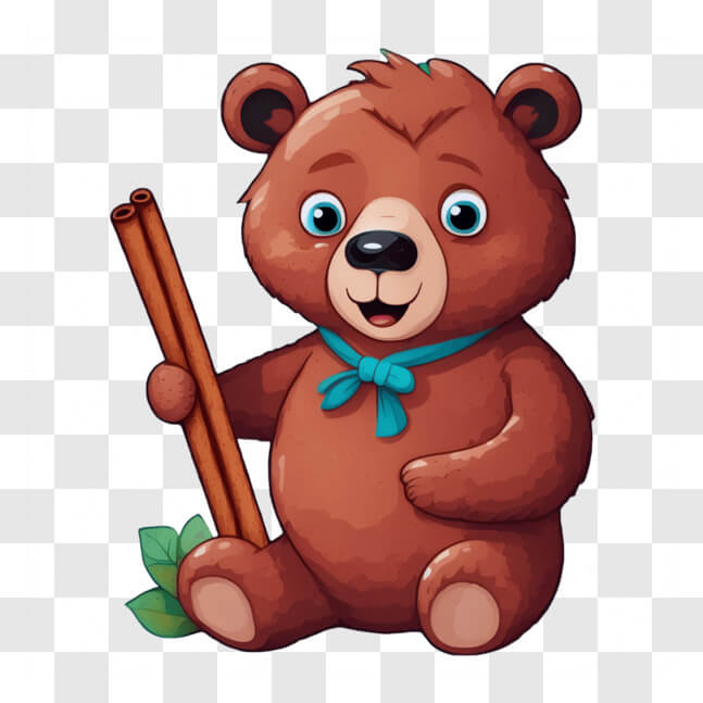 Download Brown Bear with Orange Cinnamon Stick Cartoons Online ...
