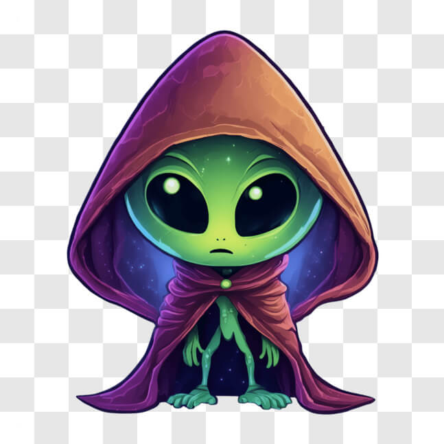 Download Alien Character in Green Hooded Cloak Cartoons Online ...
