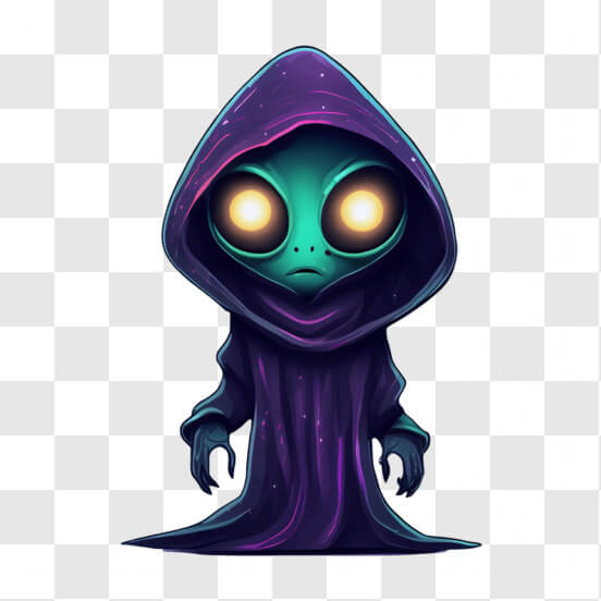 Download Purple Alien in the Dark Cartoons Online - Creative Fabrica