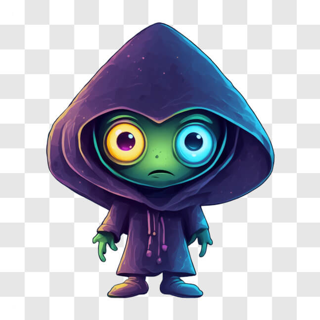 Descarga Alien de dibujos animados con ojos azules brillantes y ropa ...