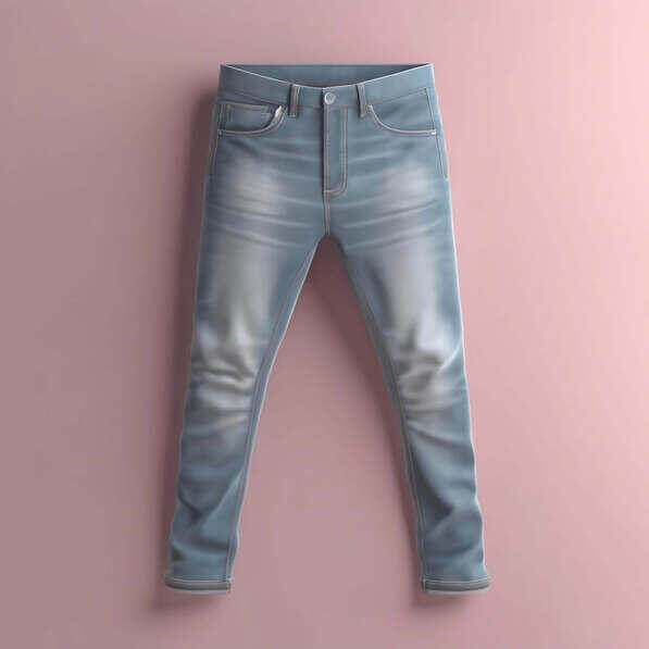 Download Realistic 3D Blue Jeans Mock-up on Pink Background Mockups ...