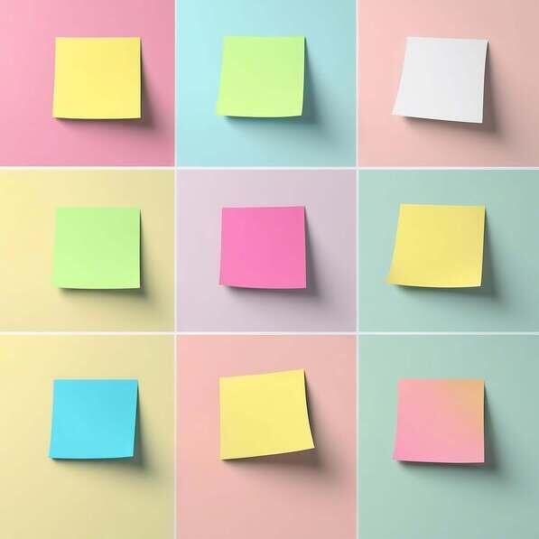 Download Colorful Post-It Notes on Pastel Background Mockups Online ...