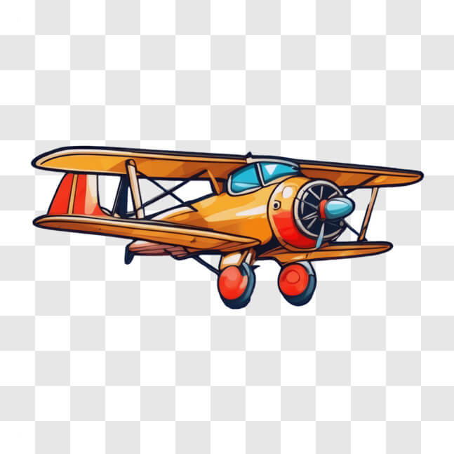 Download Old-Fashioned Biplane Cartoon Flying in the Sky Cartoons ...