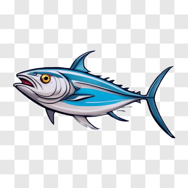 Download Vibrant Blue Tuna Fish Illustration for Personal or Commercial ...