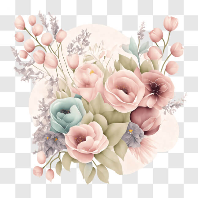 Download Upside-Down Heart Flower Bouquet PNGs Online - Creative Fabrica