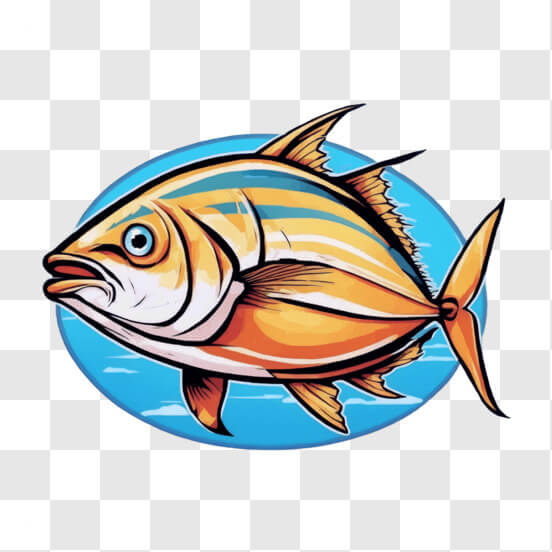 Download Blue and White Tuna Fish Illustration on Black Background ...