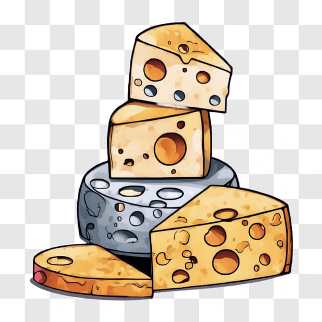 Download Assorted Cheese Stack for Cheese Platter Cartoons Online ...
