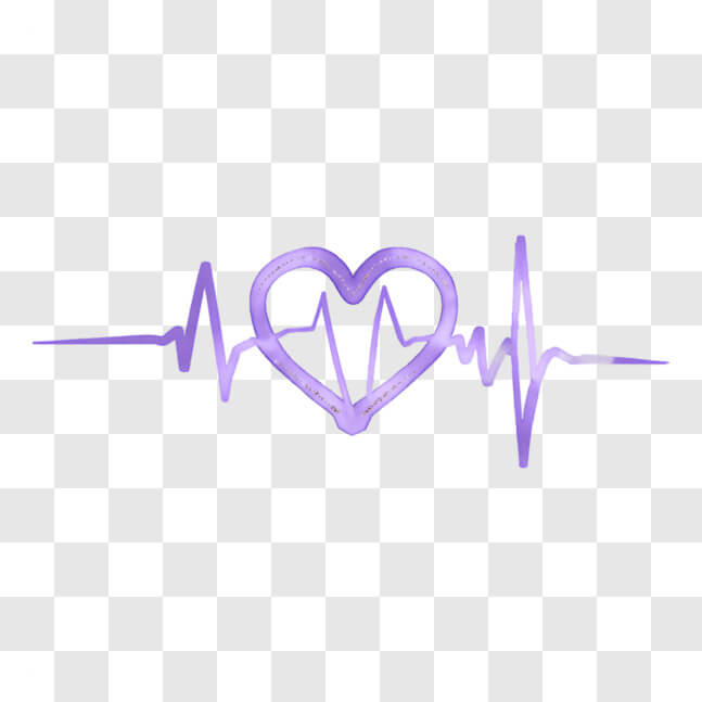Download Purple Heart with ECG Line on Black Background PNGs Online ...