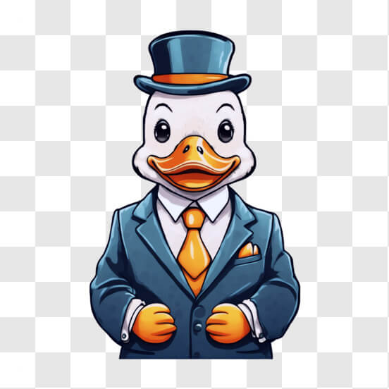 Download Cartoon Duck in Blue Suit and Tie Cartoons Online - Creative ...