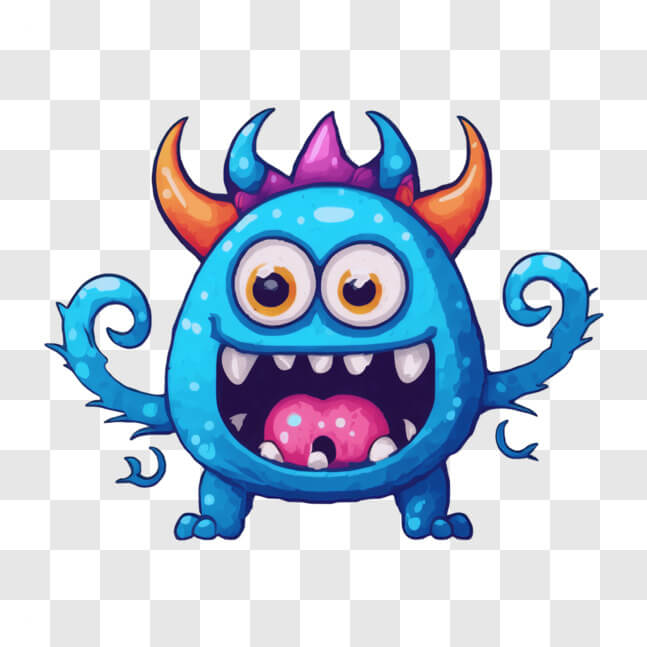Download Funny Blue Monster Cartoon Character Cartoons Online ...