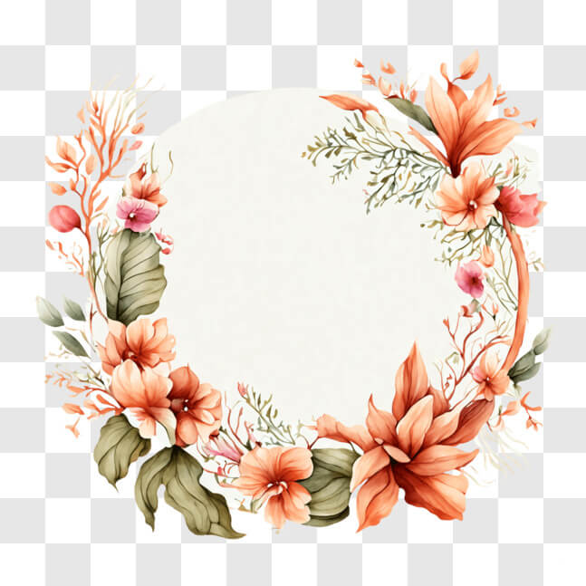 Download Round Floral Frame for Weddings and Celebrations PNGs Online ...