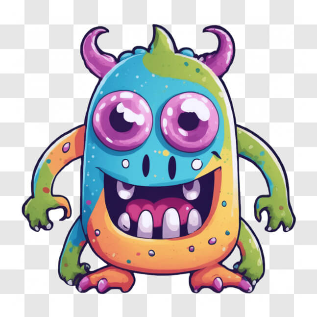 Download Colorful-eyed Cartoon Monster Illustration Cartoons Online ...