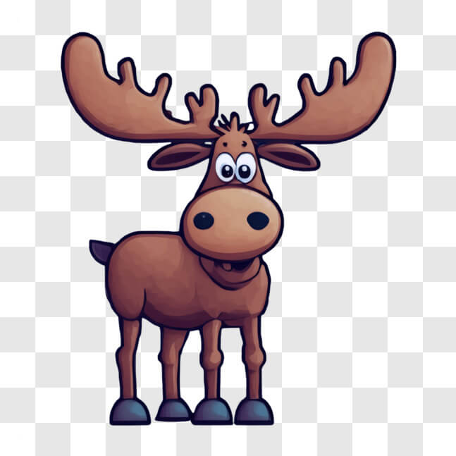 Baixe Ilustração de Desenho Animado de Alce Feliz em Fundo Preto ...