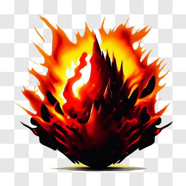 Download Fiery Anime Character Image with Red Flames PNGs Online ...