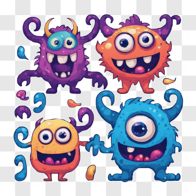 Download Group of Colorful Monsters Illustration Cartoons Online ...