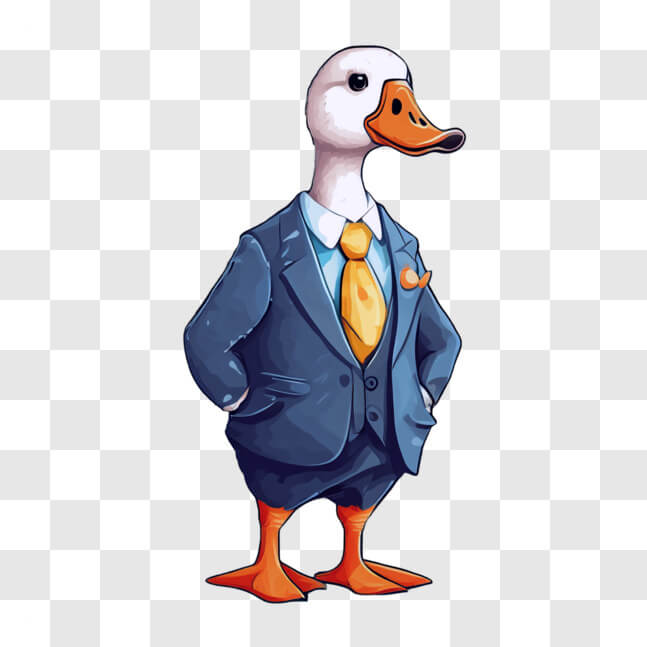 Télécharger Business Duck en élégant costume et cravate Dessins animés ...