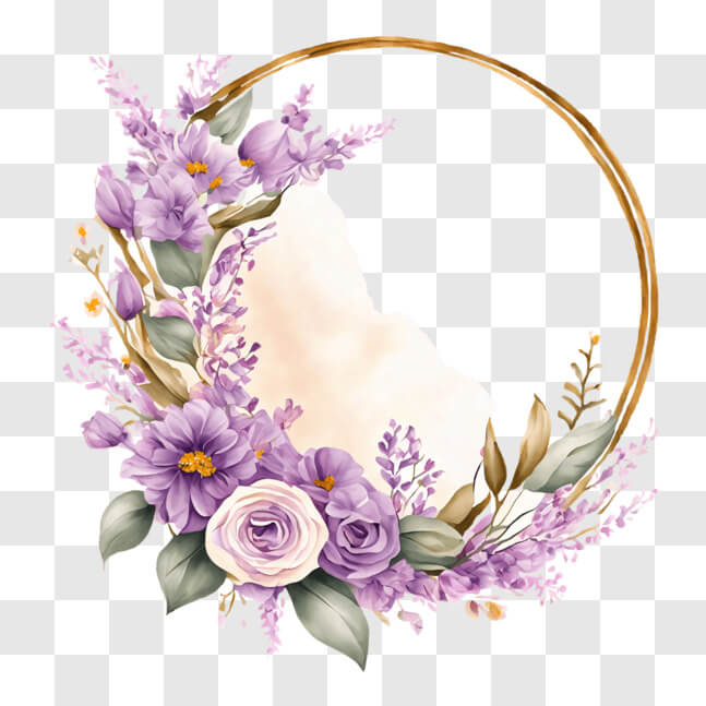 Download Round Purple Floral Frame for Indoor and Outdoor Decor PNGs ...