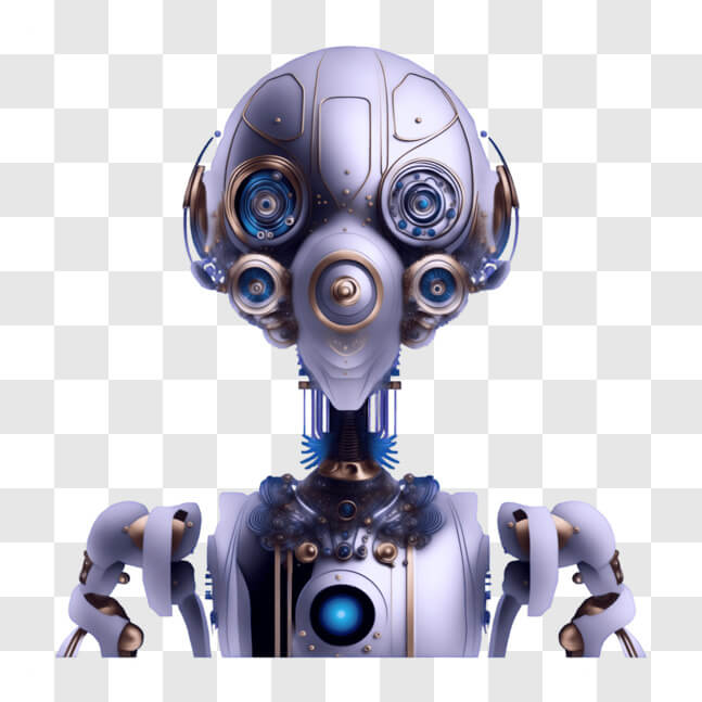 Download White Robot with Blue Eyes and Open Mouth PNGs Online ...