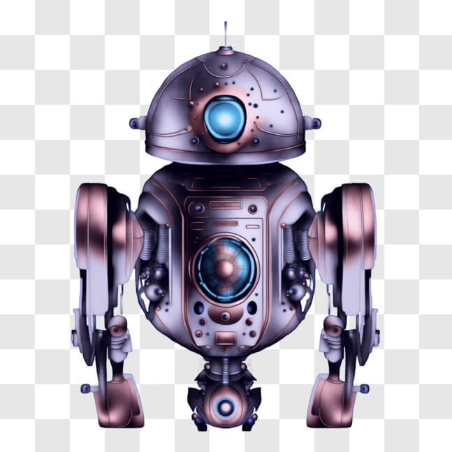 Download Metallic Robot with Silver Painted Body PNGs Online - Creative ...