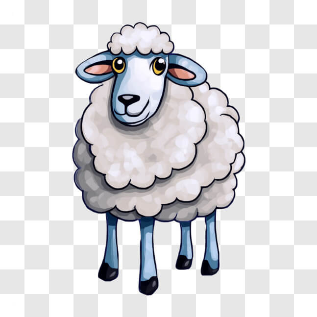 Baixe Ovelha dos desenhos animados em pé no escuro com a cabeça ...