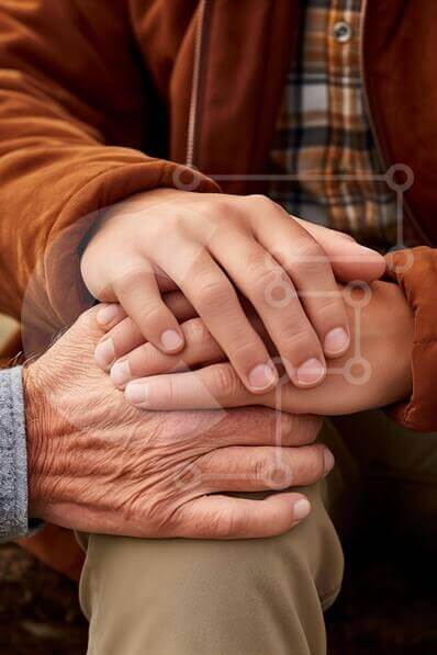 Support and Care: One Person Holding Another's Hands stock photo ...