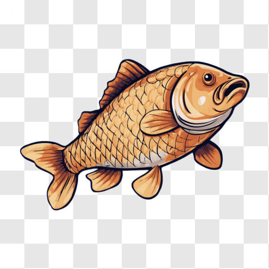 Download Carp Fish Illustration with Open Mouth on Black Background ...