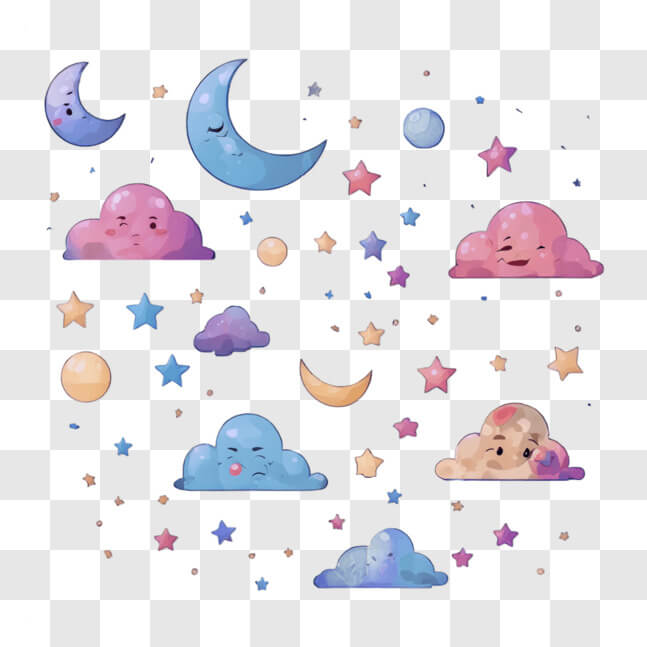 Download Cheerful Sky and Smiley Faces Wall Art with Black Background ...