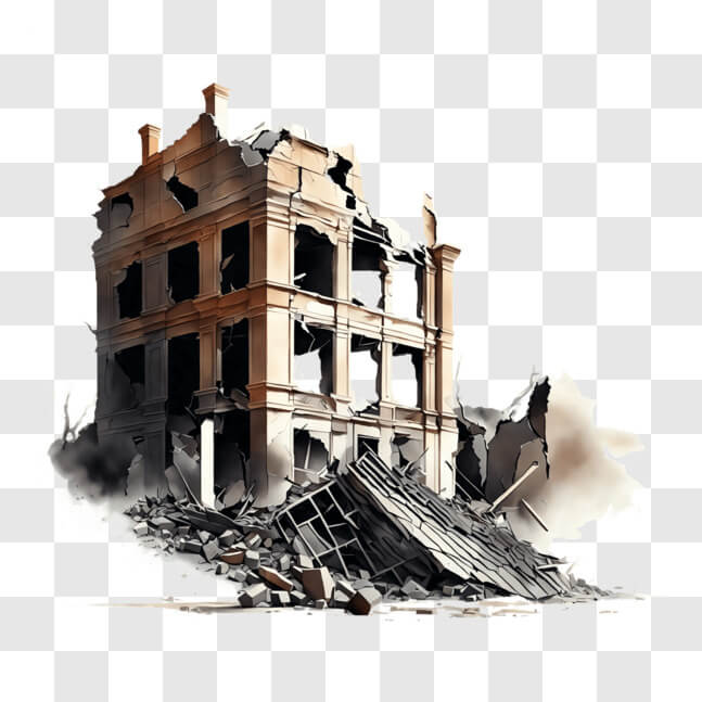 Download Partially Demolished Building Illustration PNGs Online ...