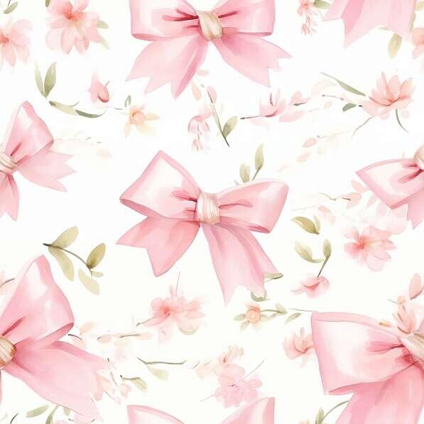 Download Seamless Pink Bow and Flower Pattern for Home Decor and Crafts ...