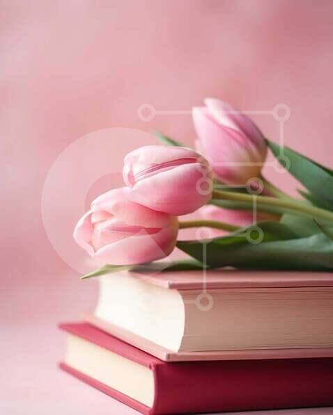 Romantic Book and Flower Gift Idea stock photo | Creative Fabrica