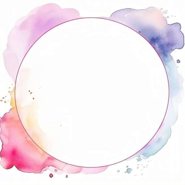 Download Watercolor Circle Frame with Empty Space Backgrounds Online ...