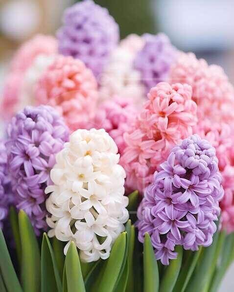 Vibrant Springtime Hyacinths Bouquet stock photo | Creative Fabrica