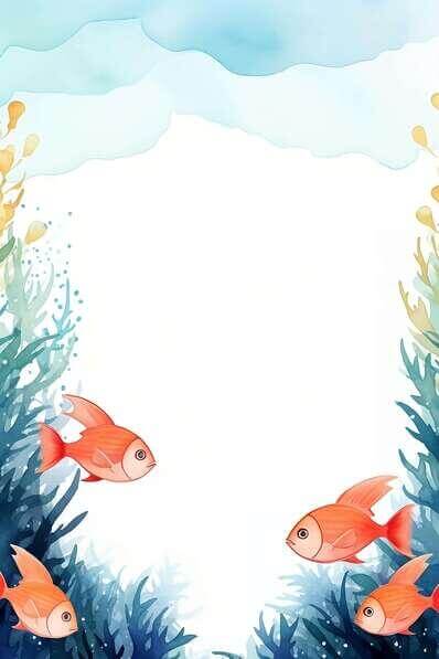 Download Watercolor Underwater Scene with Swimming Fish Backgrounds ...