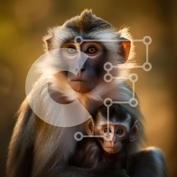 Zwei Affen, die sich umarmen Stockfotos online herunterladen – Creative ...