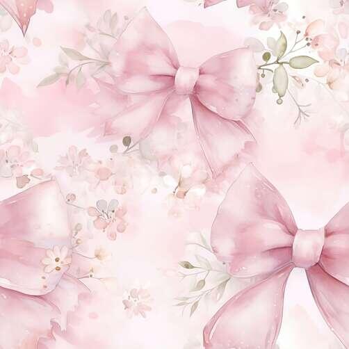 Download Pink Bows and Floral Pattern Patterns Online - Creative Fabrica