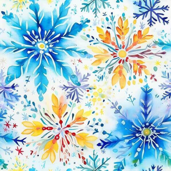 Download Colorful Snowflake Seamless Pattern for Winter Season Patterns ...