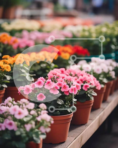 Download Outdoor Flower Market with Variety of Potted Flowers ...