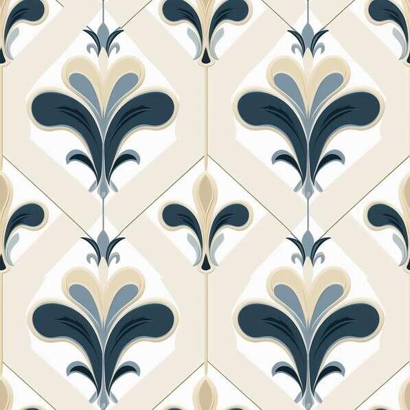 Download Seamless Blue and Beige Floral Tile Pattern Patterns Online ...