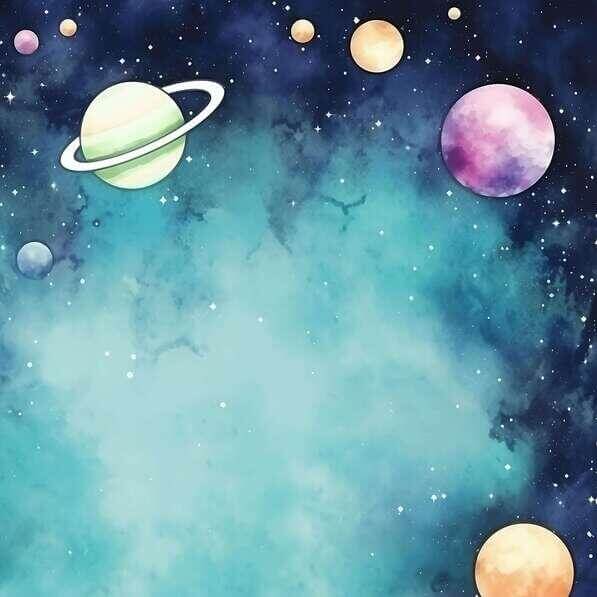 Download Watercolor Space Background with Planets and Stars Backgrounds ...