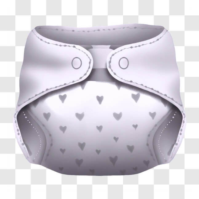 Download White Diaper with Heart Print for Nappy Changing PNGs Online ...