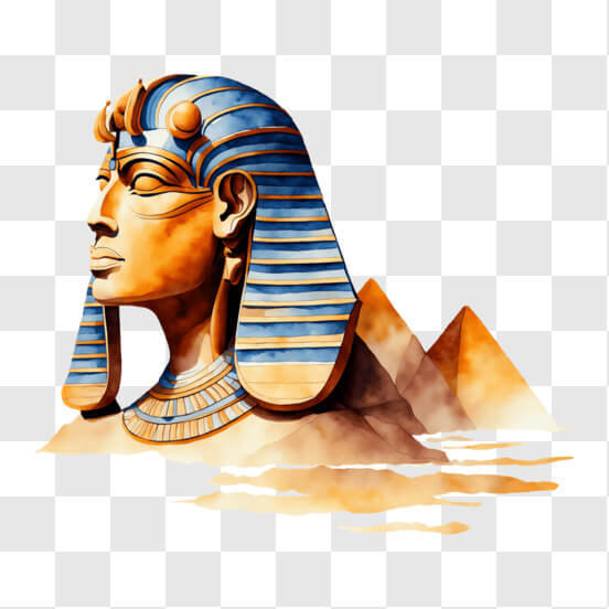 Download Ancient Egyptian Pharaoh Head with Gold Crown PNGs Online ...