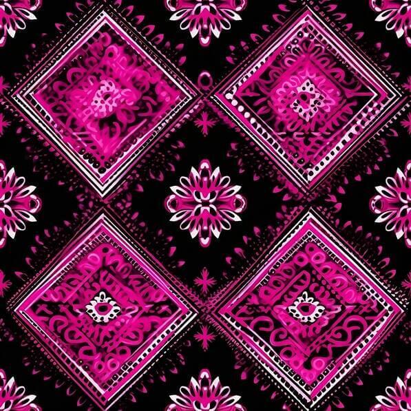 Download Pink Bandana with Geometric Patterns on Black Background ...