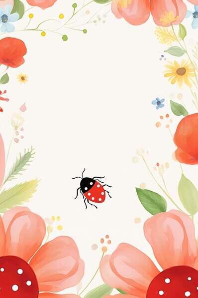 Download Colorful Floral Background with Ladybug Backgrounds Online ...