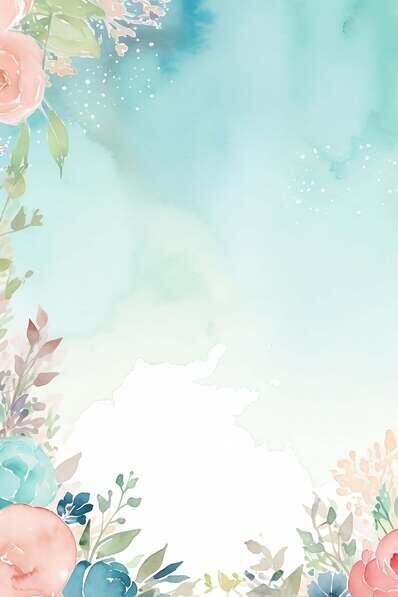 Download Watercolor Floral Frame in Pink, Blue, and Green Backgrounds ...
