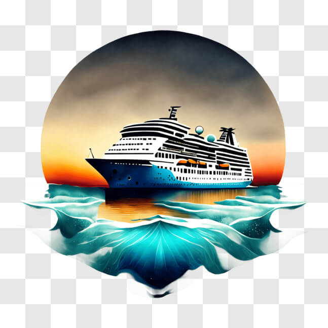 Download Groot cruiseschip op de oceaan met golven PNGs online op ...