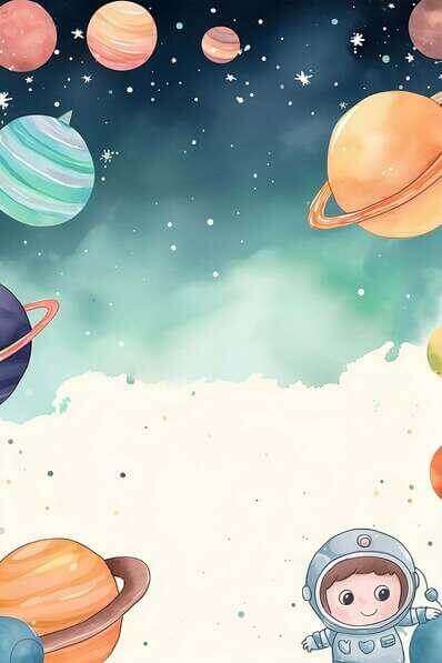 Download Cartoon-style Space Background with Planets and Astronaut ...
