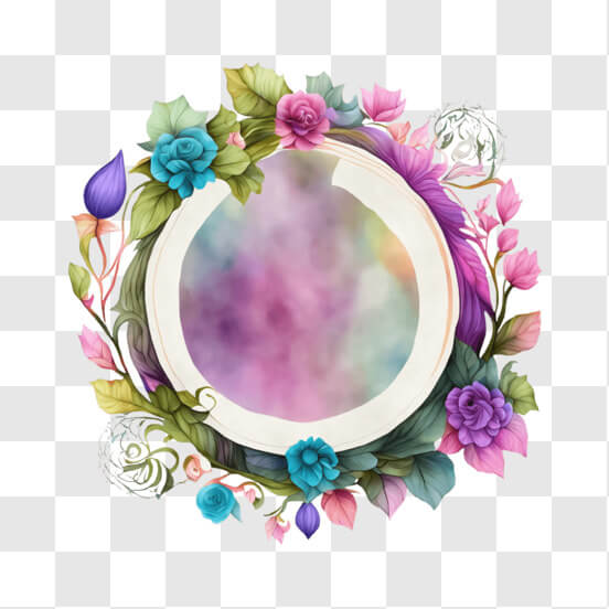 Download Round Floral Frame for Weddings and Celebrations PNGs Online ...