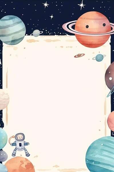 Download Space-themed Frame with Planets and Astronauts Backgrounds ...