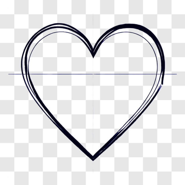 Download Heart Shape Outline with Intersecting Lines PNGs Online ...