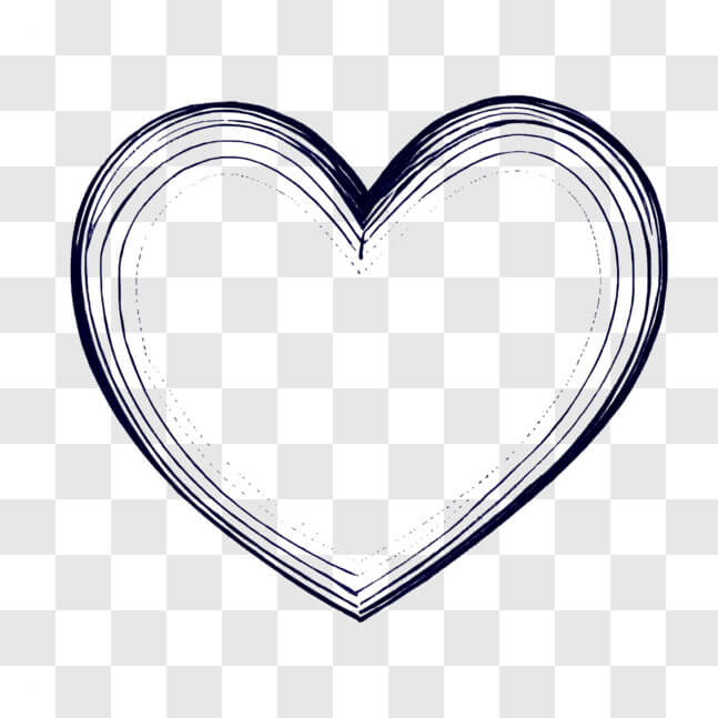 Download Blue Heart-Shaped Outline on Black Background PNGs Online ...